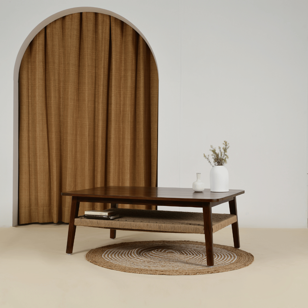 Jatan Teakwood Jute Coffee Table | Elegant Tables by Opaque Studio ...