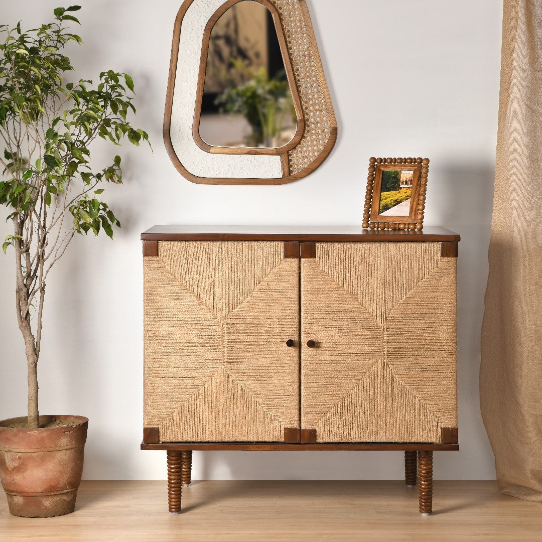 Rush Weave Teak Colour Storage Cabinet | Cabinets By Opaque Studio ...